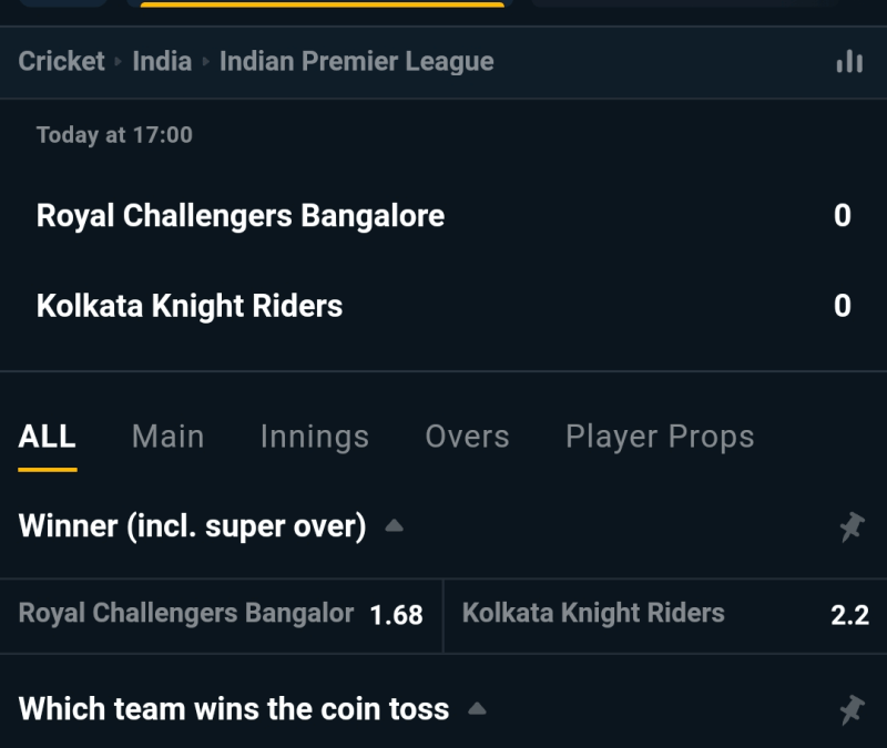 Live Cricket Odds - Axycube Solutions Pvt Ltd.