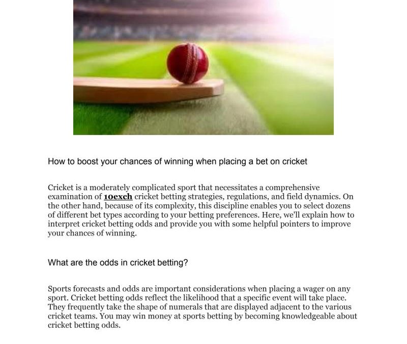 How To Calculate Cricket Betting Odds - Axycube Solutions Pvt Ltd.