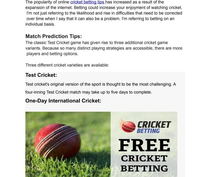 Tips For Betting In Cricket - Axycube Solutions Pvt Ltd.